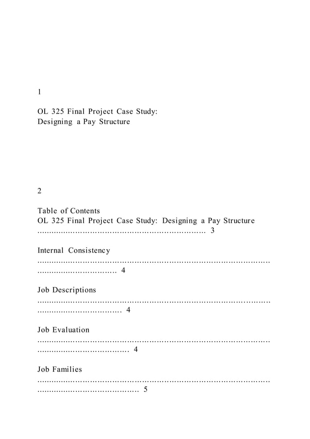 1 OL 325 Final Project Case Study Designing a Pay S | PDF