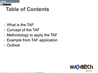 Technology Applicability Framework (TAF) – a tool for scaling up and ...