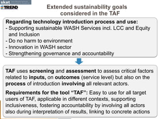 Technology Applicability Framework (TAF) – a tool for scaling up and ...