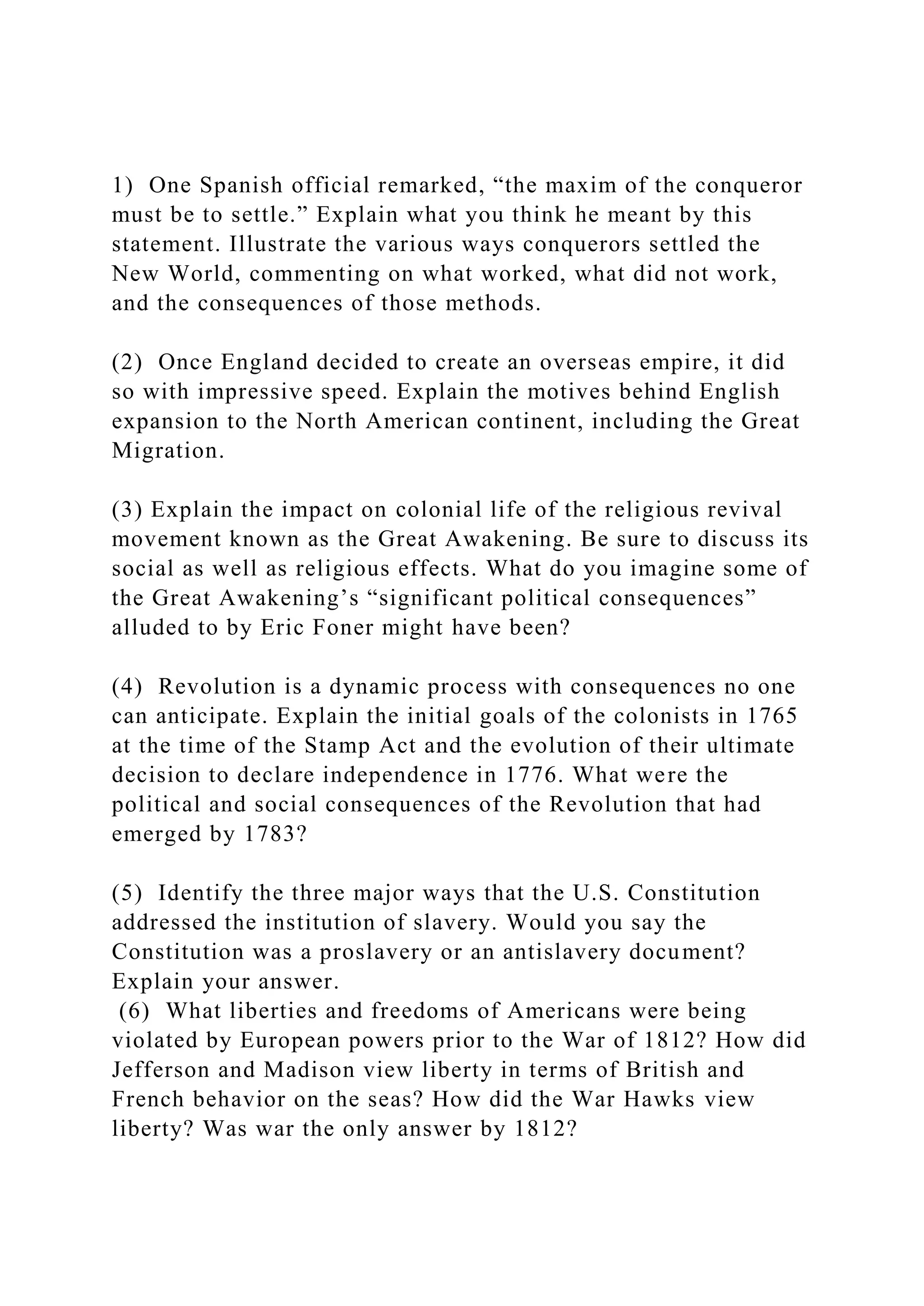 1) One Spanish official remarked, the maxim of the conqueror mus.docx