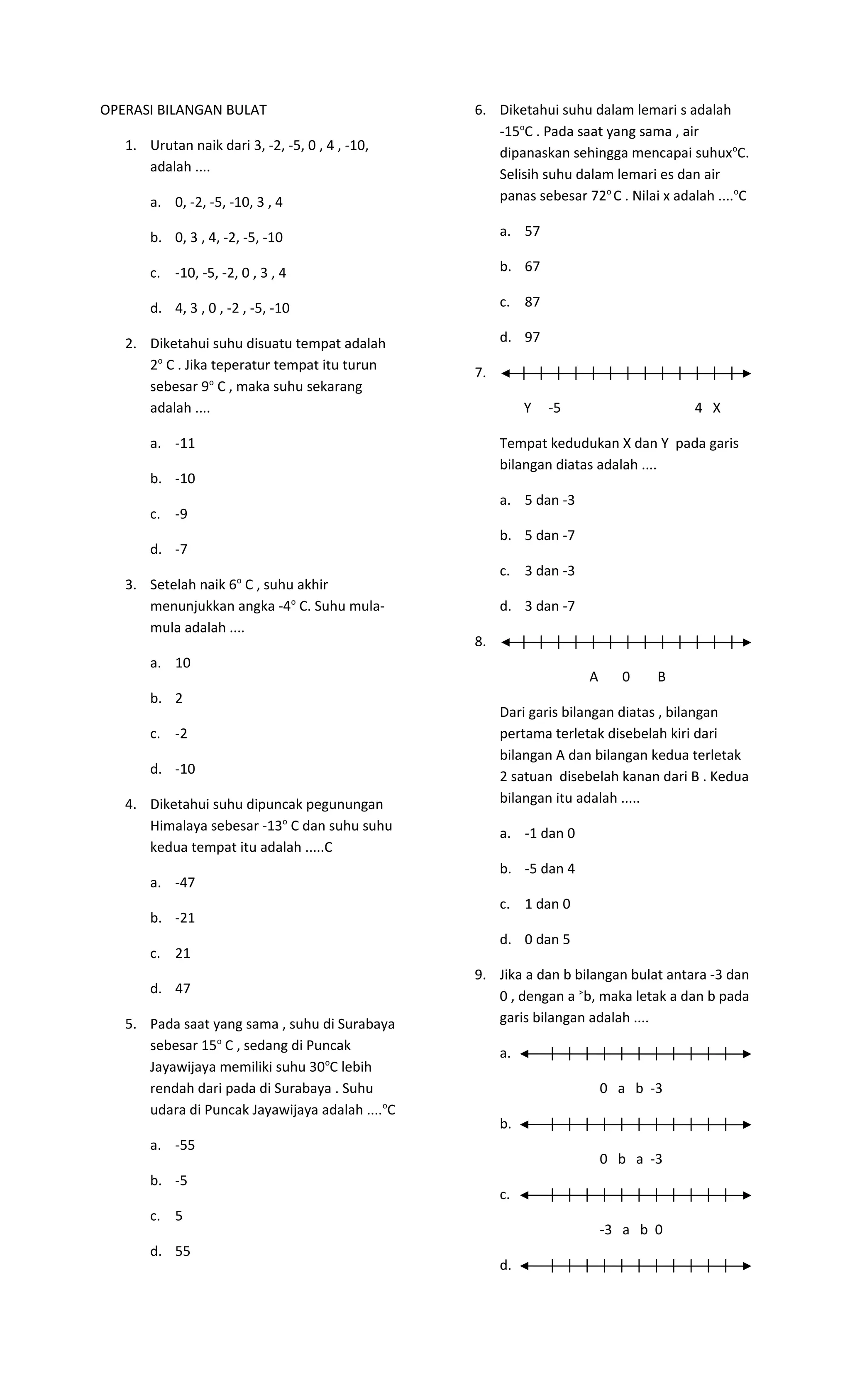 1 operasi bilangan bulat | PDF