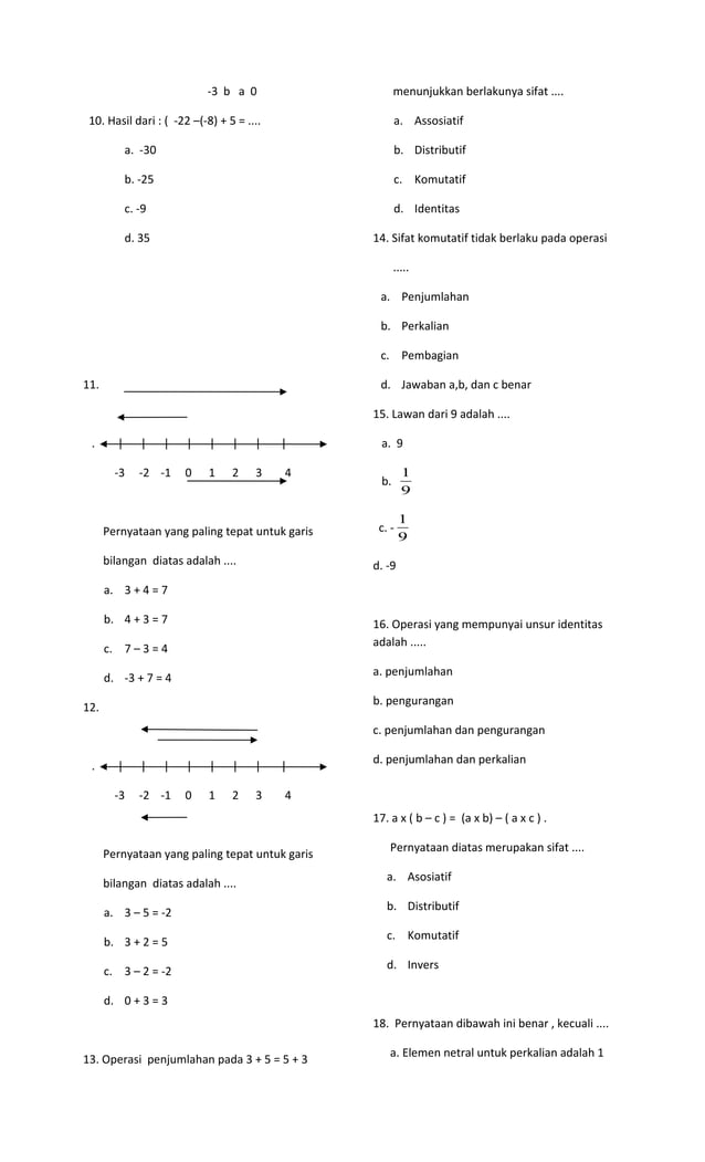 1 operasi bilangan bulat | PDF