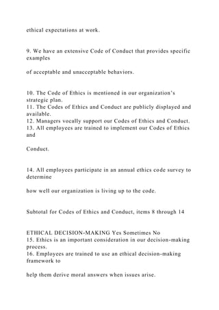 1 OPTIMAL ETHICS SYSTEM CHECK-UP A Risk Management .docx