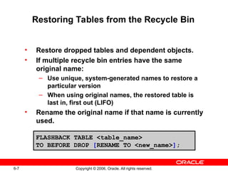 1 Oracle Flashback study related with recyclebin.ppt