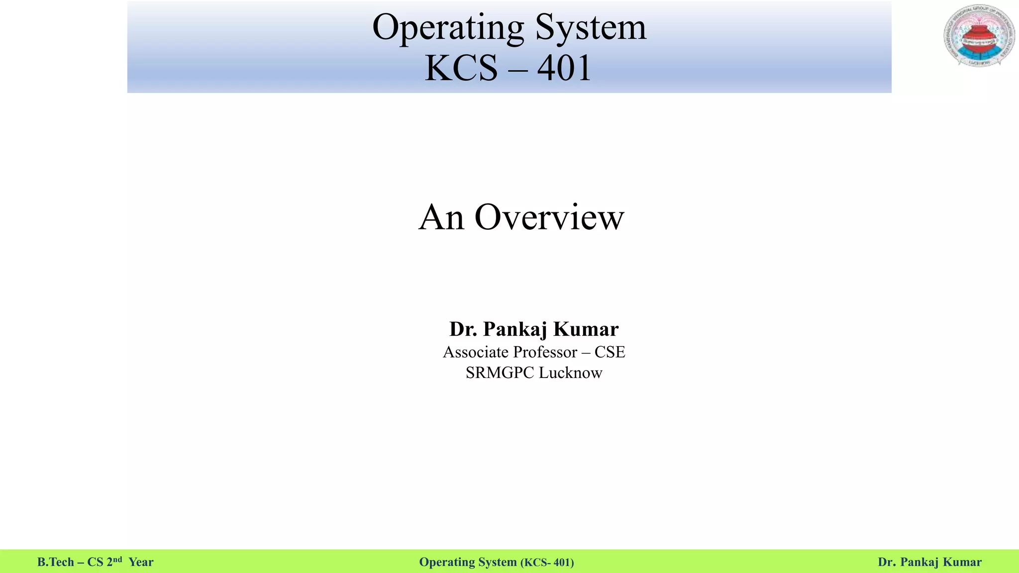 Operating System - Overview | PPT