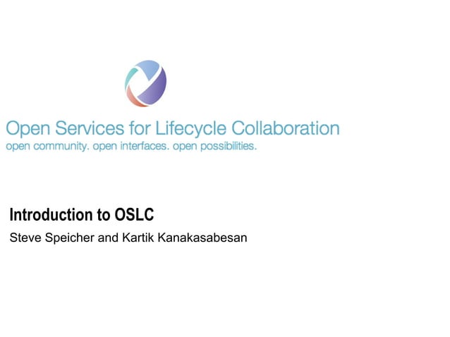 Introduction to OSLC | PPT | Databases | Computer Software and Applications