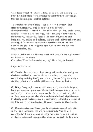 1 Outline Structure for Literary Analysis Essay I. .docx