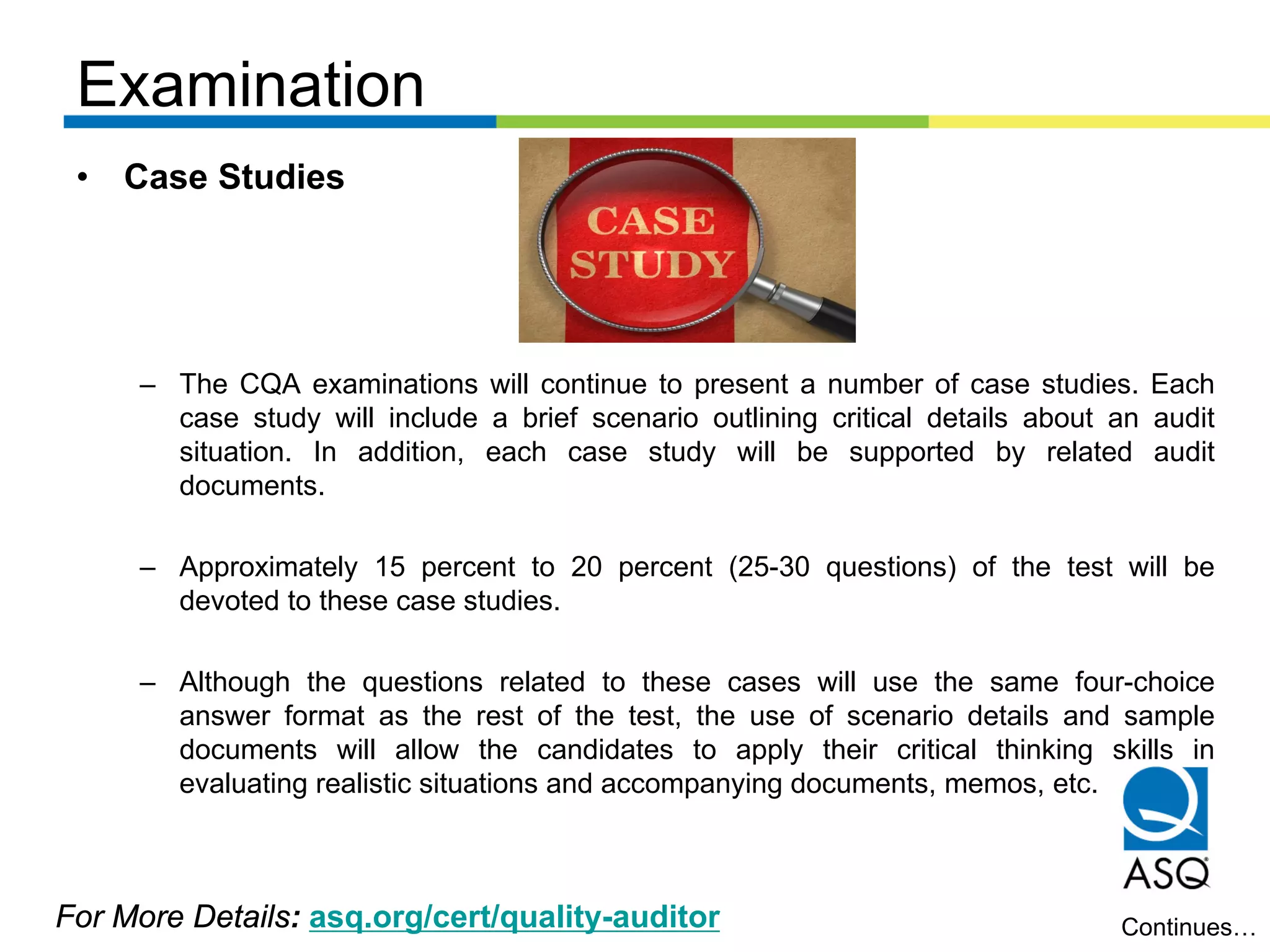 Overview of ASQ Certified Quality Auditor (CQA) | PDF
