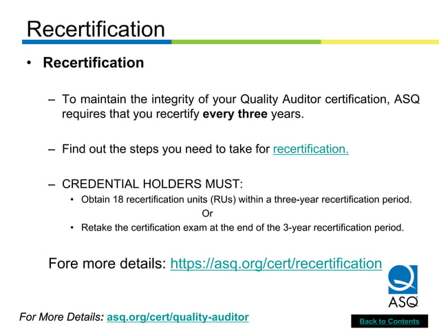 Overview of ASQ Certified Quality Auditor (CQA) | PDF | Business ...