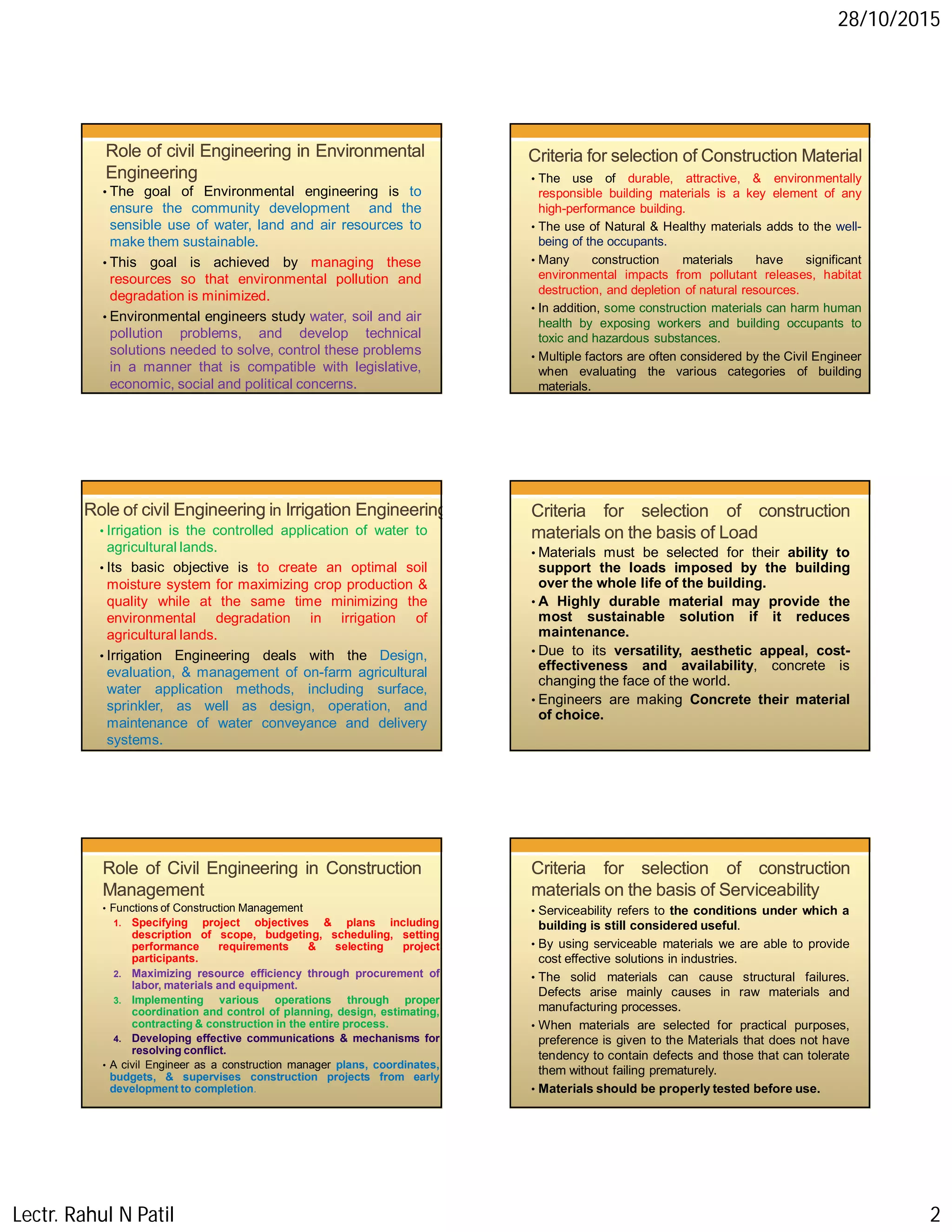 overview of civil engineering | PDF