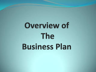 1 over view of the bplan | PPTX