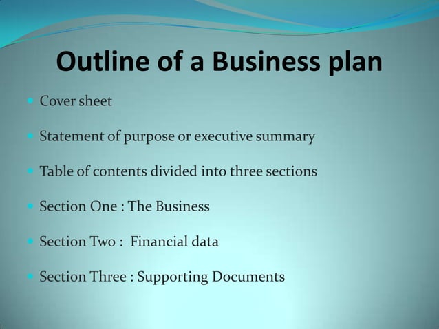 1 over view of the bplan | PPTX