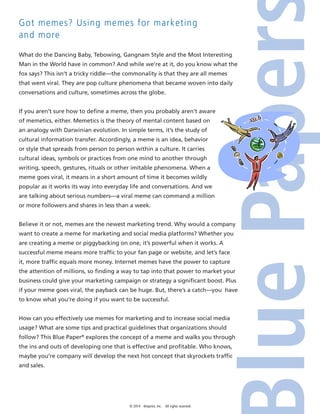 Memetics Blue Paper | PDF