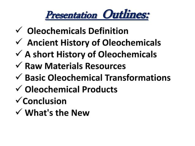 Palm Based Oleochemicals: An Overview | PDF | Chemistry | Science