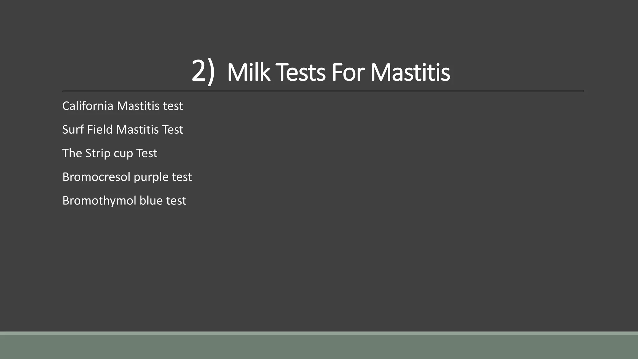 1) paracentesis 2) milk tests for mastitis | PPTX