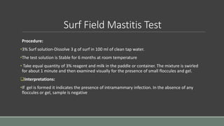 1) paracentesis 2) milk tests for mastitis | PPTX