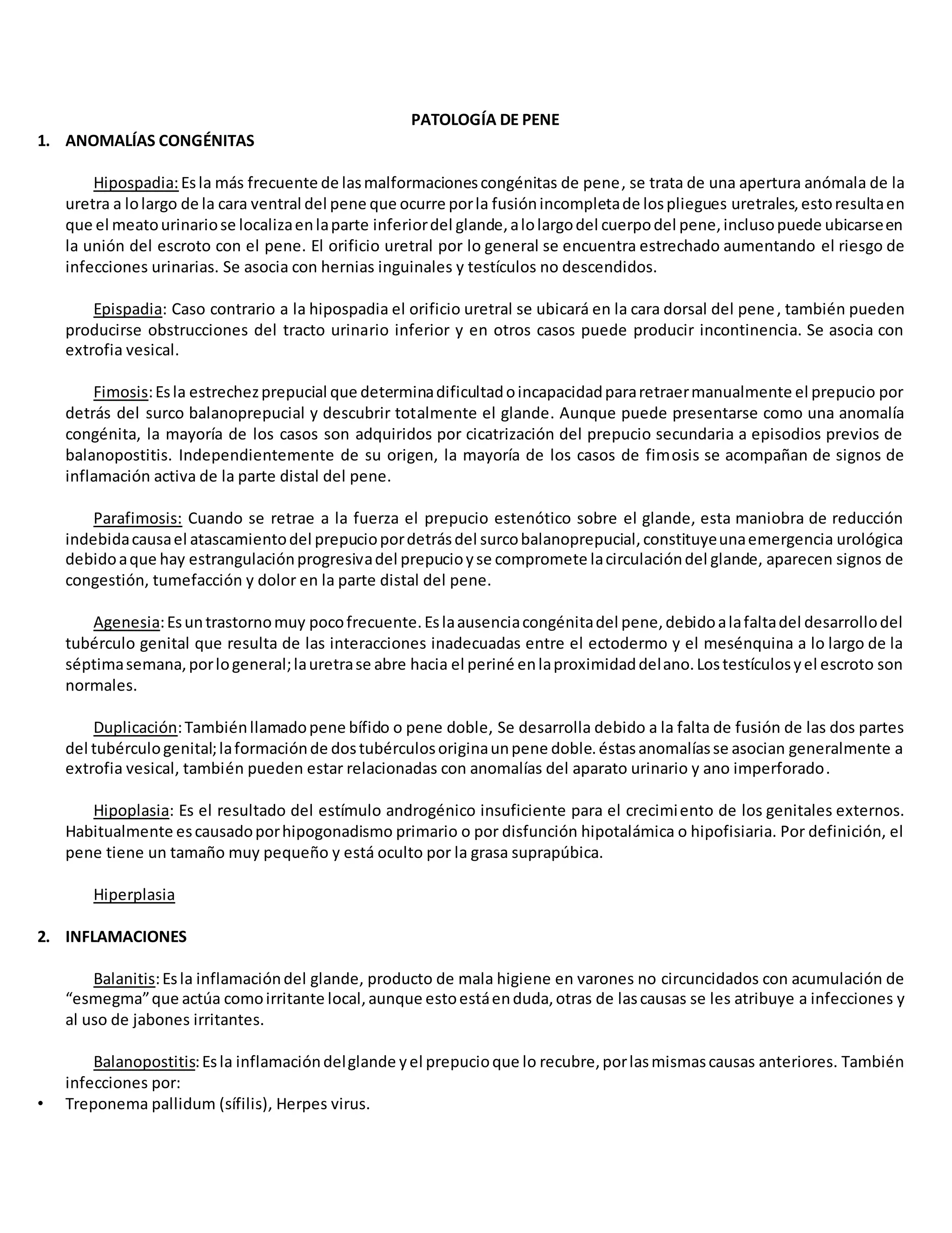 Patologia de pene y vejiga | DOCX