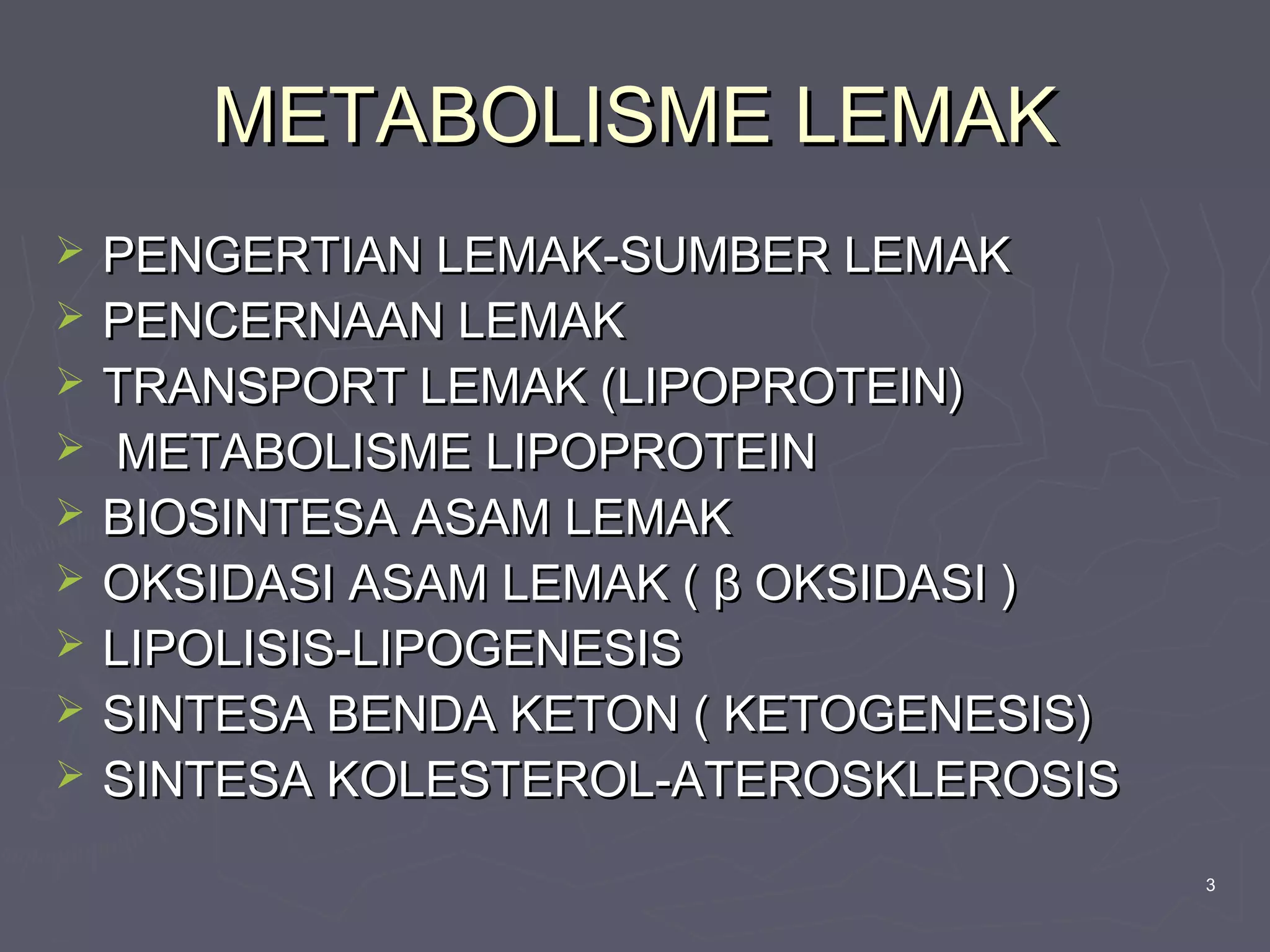 METABOLISME lemak | PPT