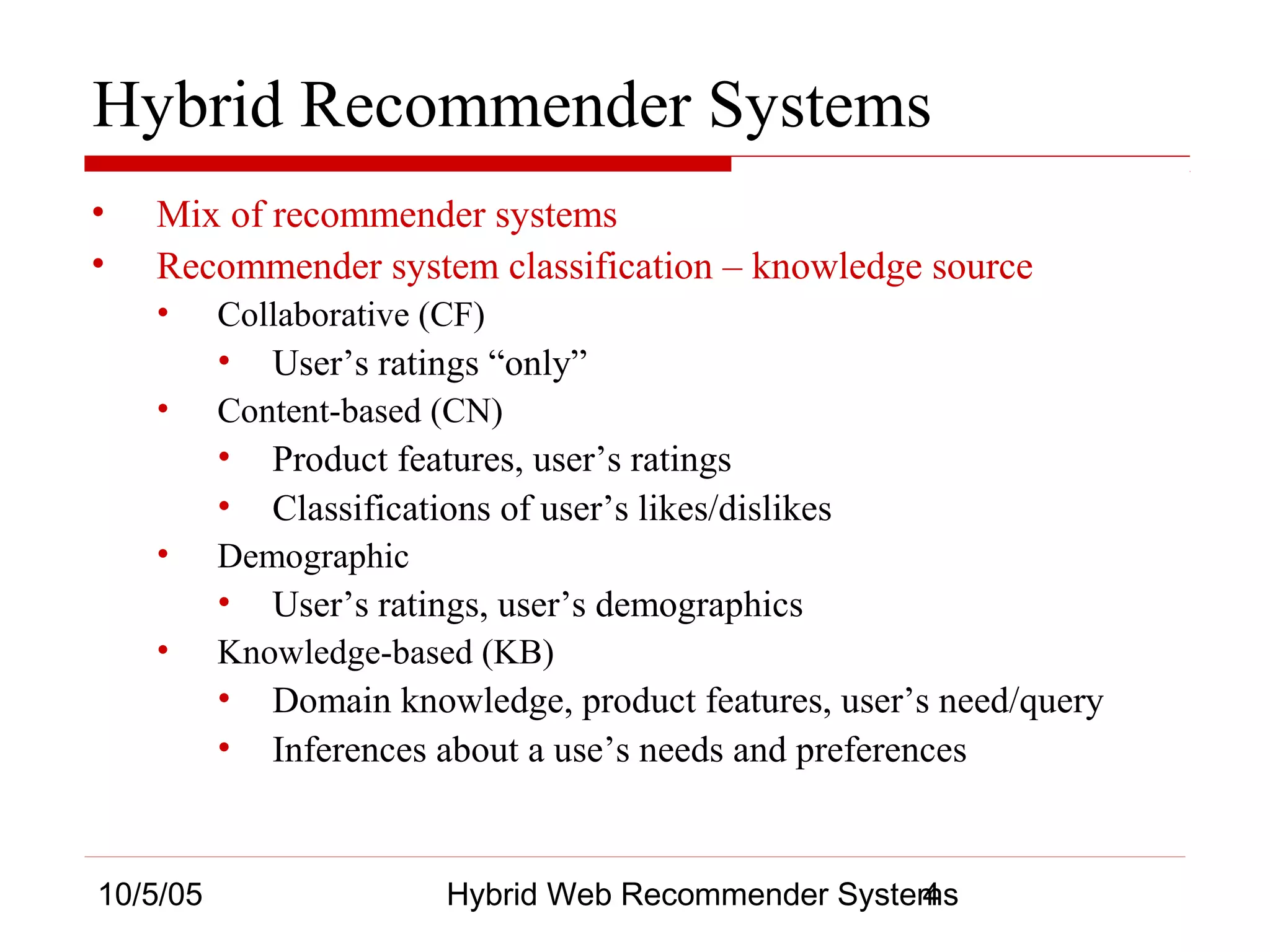 Hybrid Web Recommender Systems Ppt Computer Software And Applications Computing