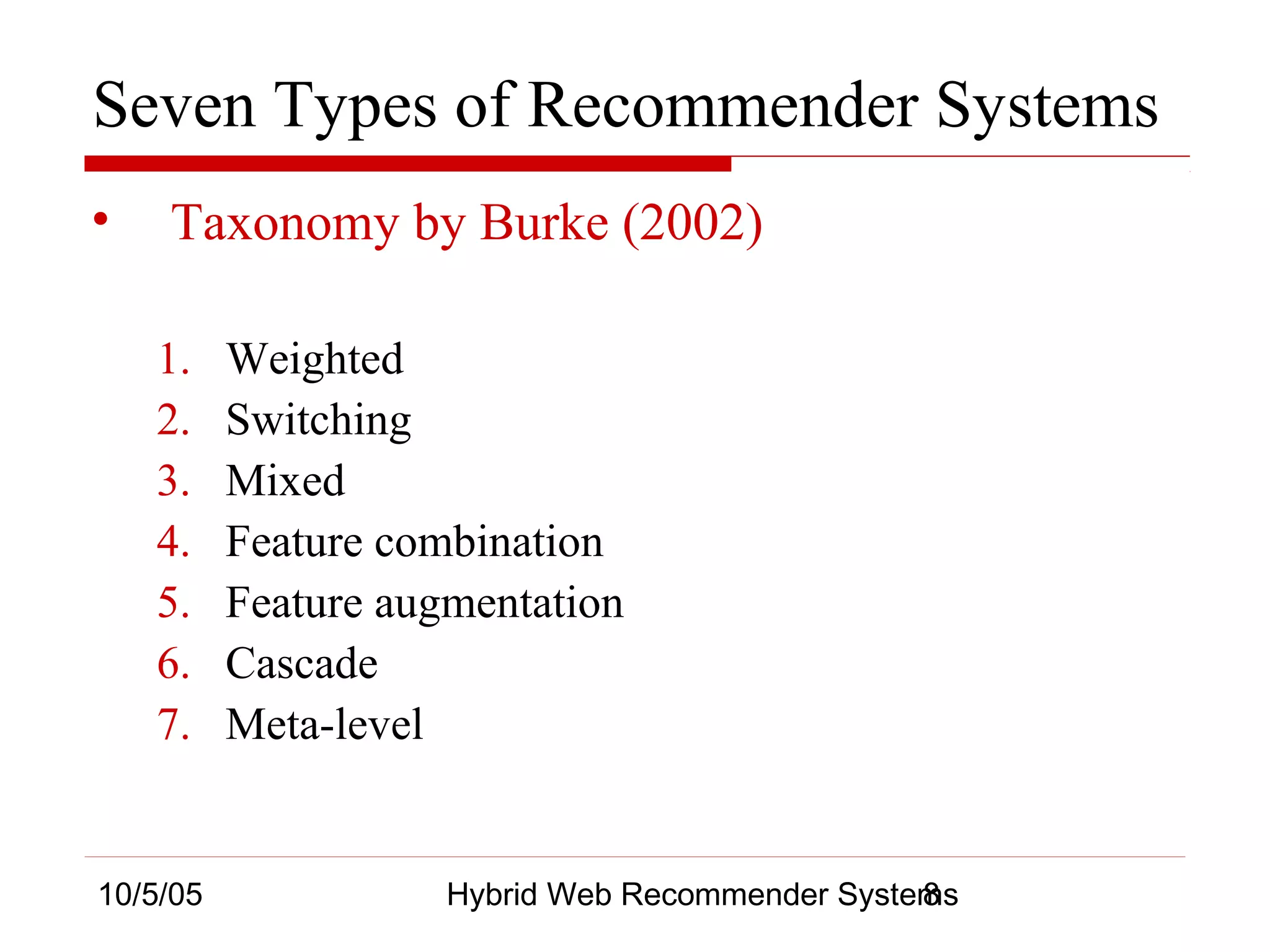 Hybrid Web Recommender Systems Ppt Computer Software And Applications Computing