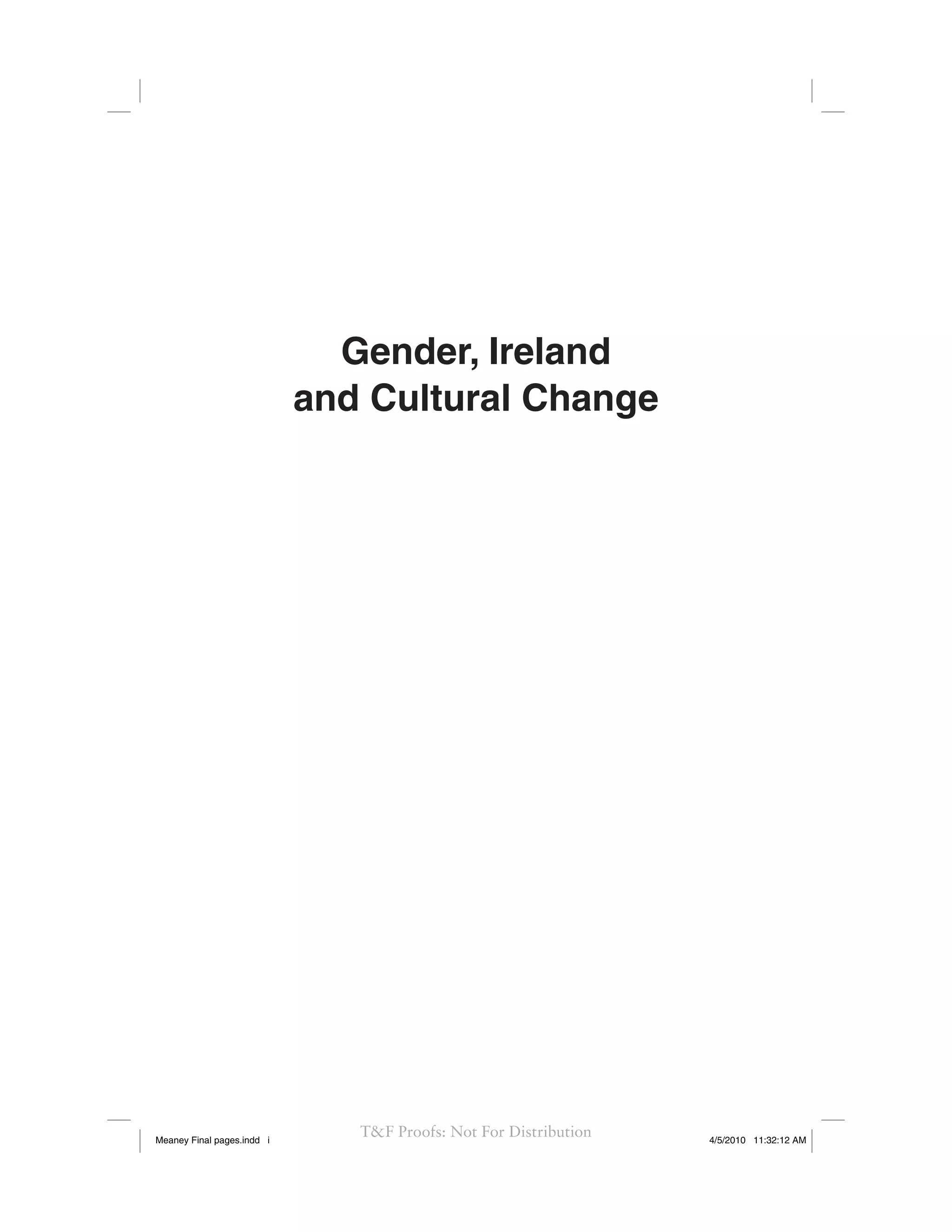 Gender, Culture and Ireland Intro | PDF | Fiction | Books and Literature