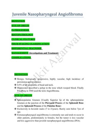 Juvenile Nasopharyngeal Angiofibroma / JNA | PDF