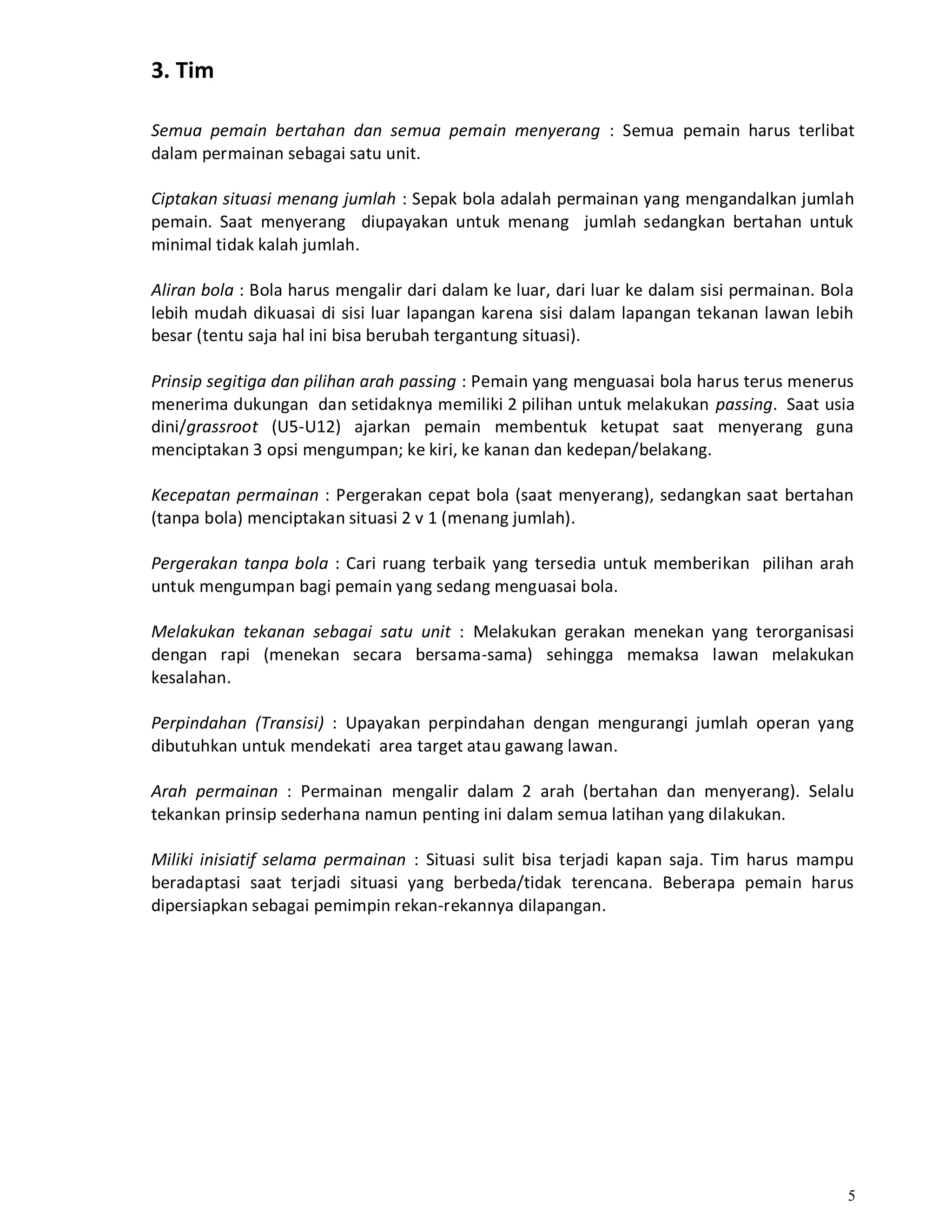 Kurikulum Sepak Bola Indonesia bag. 1 | PDF