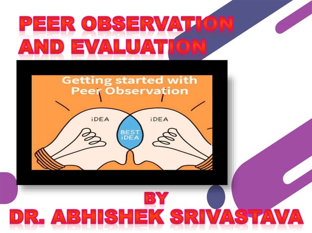 peer observation and evaluation | PPT