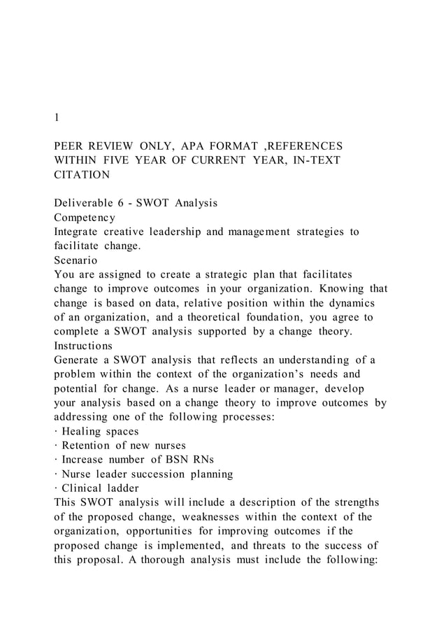 1 peer review only, apa format ,references within five year | PDF