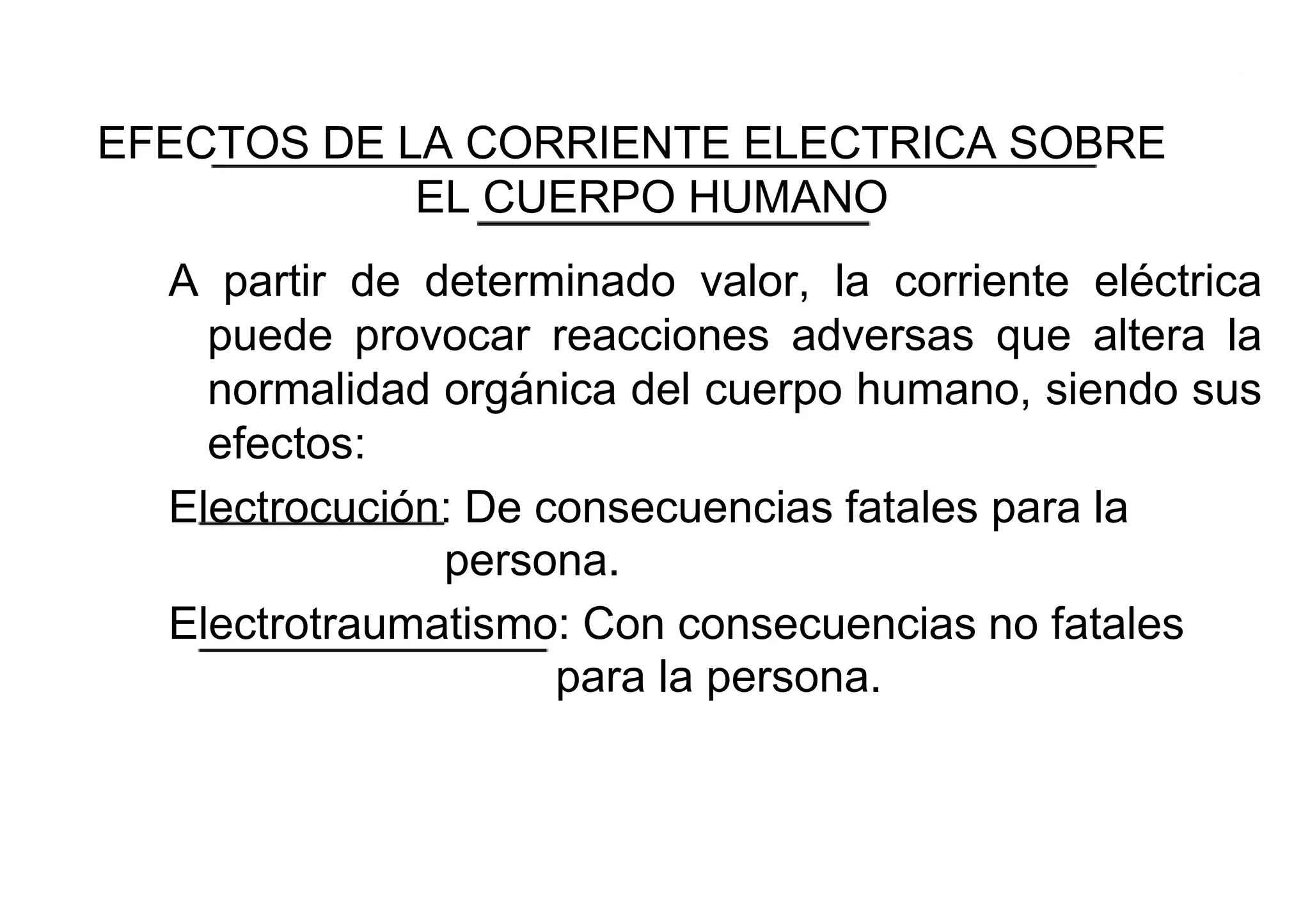 Peligros DE LA Electricidad Lesiones físicas secundarias por caídas ...