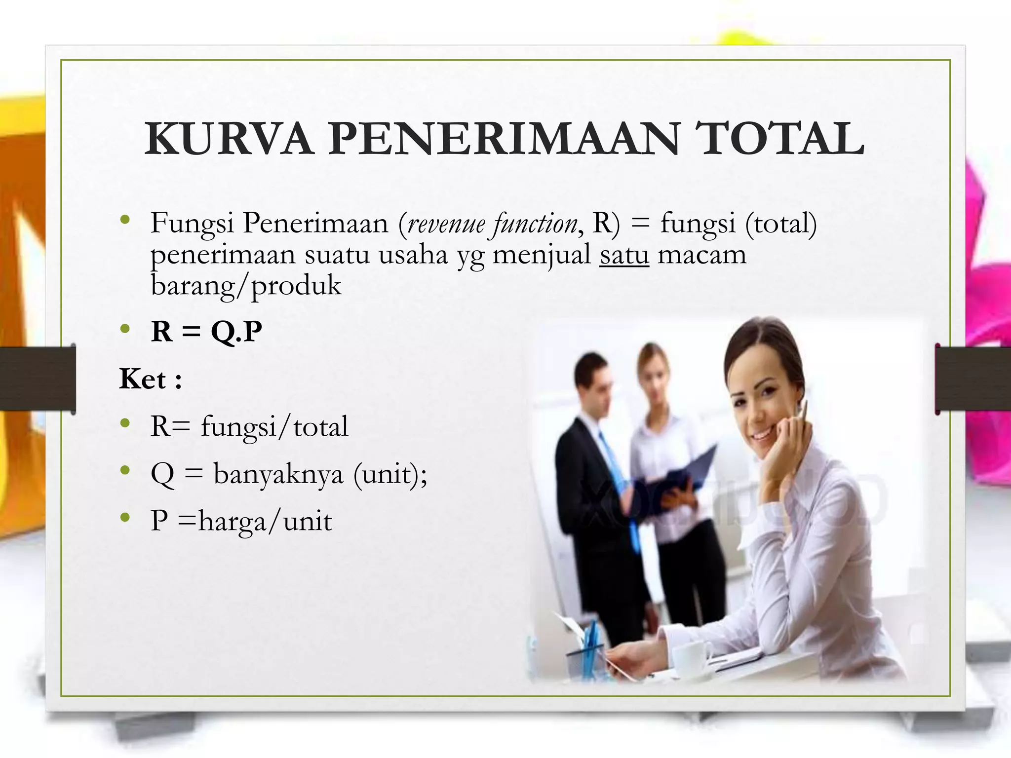 penerimaan total dan fungsi produksi | PPTX