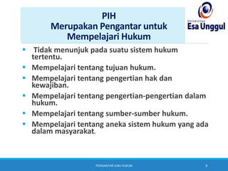 PENGANTAR ILMU HUKUM -------- | PPT