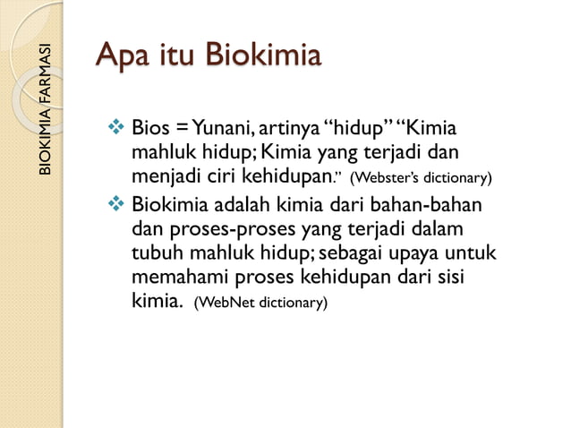 PENGANTAR BIOKIMIA UBP Pertemuan 1 Tahun 2024 | PPT