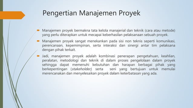 Pengenalan Manajemen Proyek | PPTX
