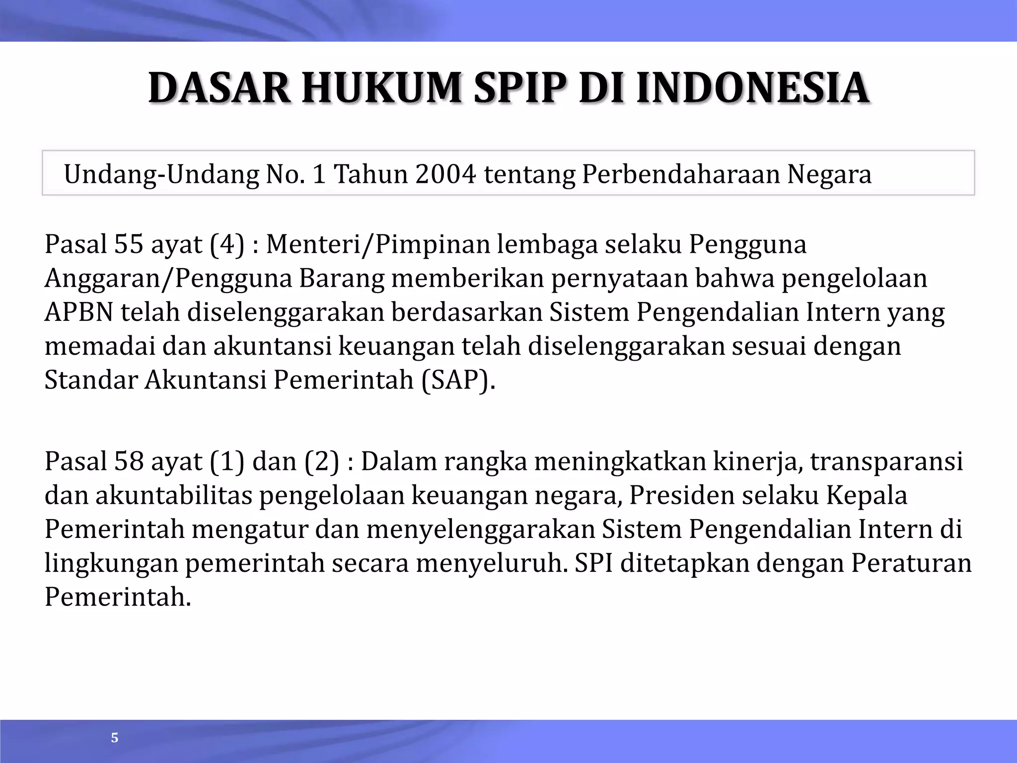 SPIP DAN AKUNTABILITAS KEUANGAN MENUJU GOOD GOVERNANCE | PPTX