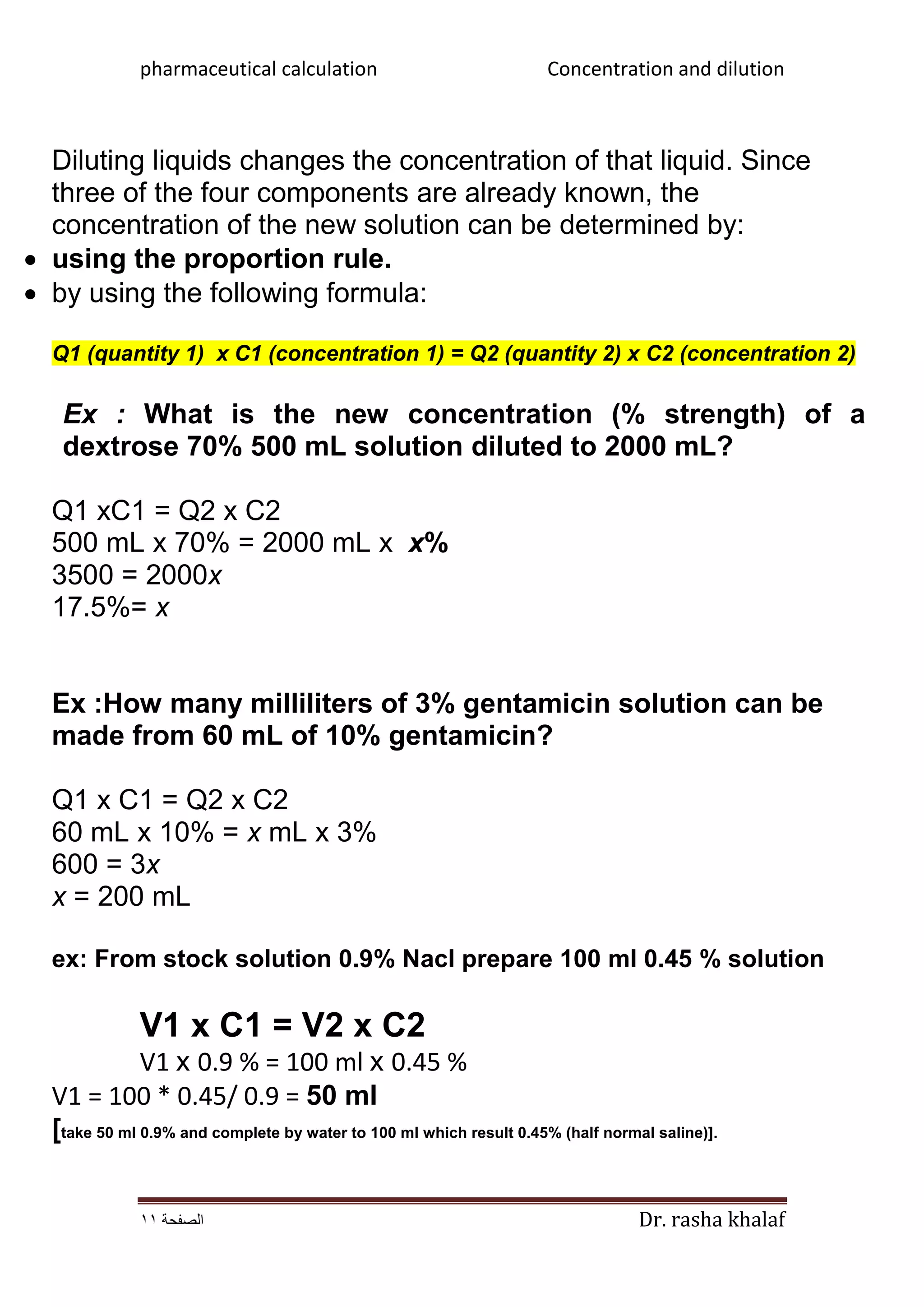 1 percent,ratio,conc,dilution | PDF