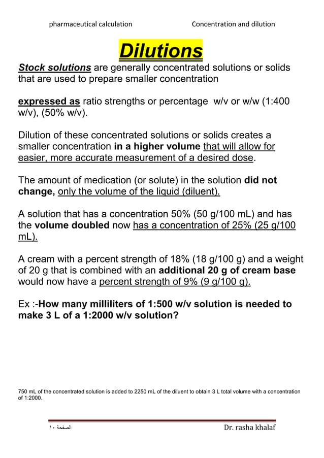 1 percent,ratio,conc,dilution | PDF