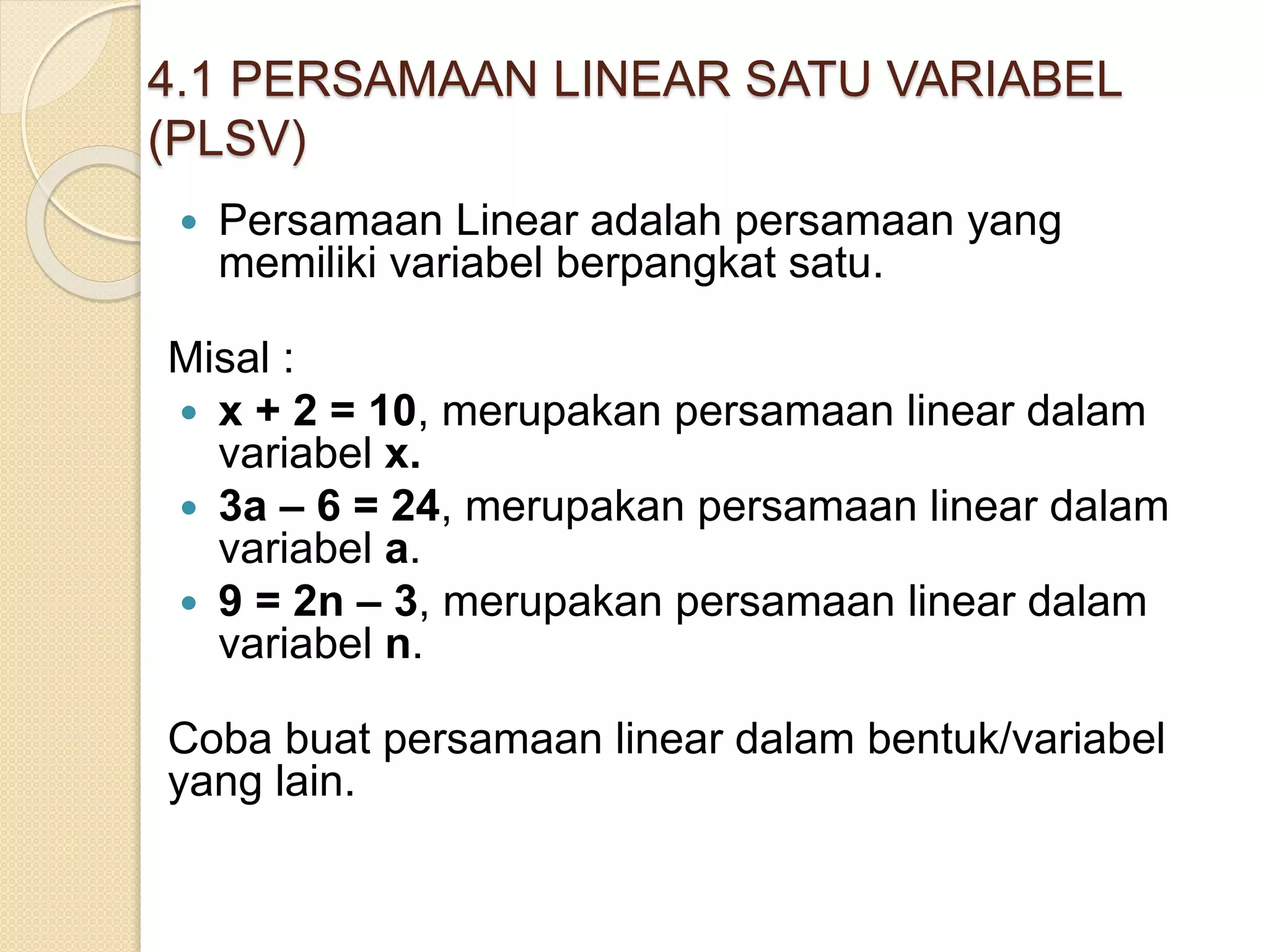 (1) PERSAMAAN LINIER SATU VARIABEL (PLSV).pptx