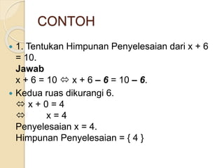 (1) PERSAMAAN LINIER SATU VARIABEL (PLSV).pptx