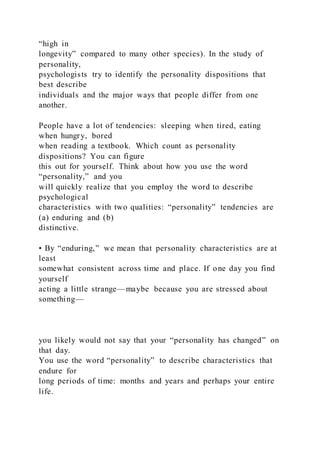 1 Personality Theory From Everyday Observations to System | DOCX