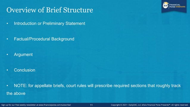 Structure and Organization (Series: Persuasive Brief Writing) | PPT