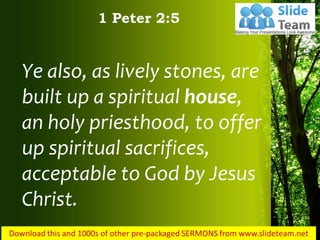 1 peter 2 5 you also like living stones power point church sermon | PDF