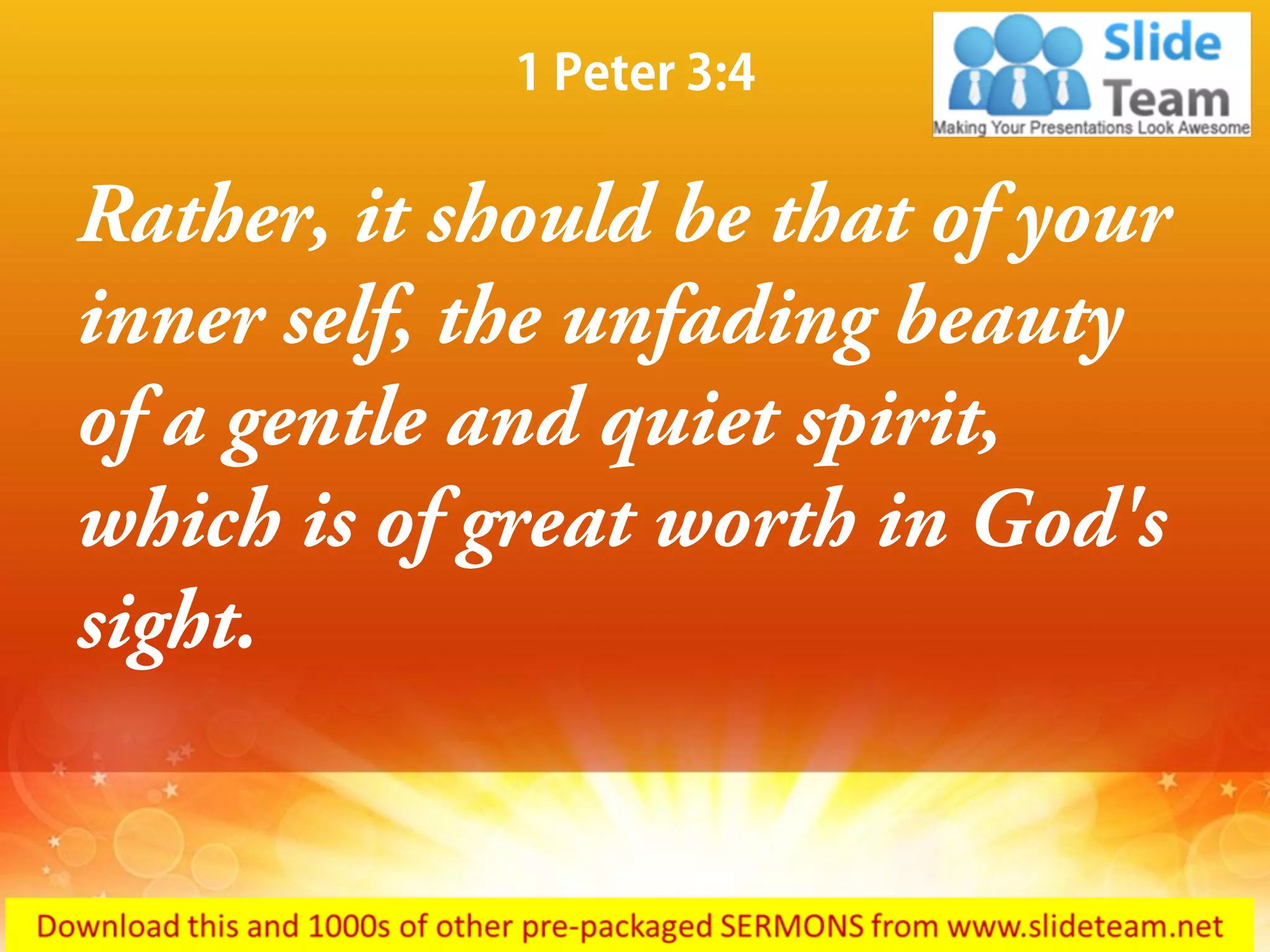 1 peter 3 4 your inner self the unfading beauty power point church ...