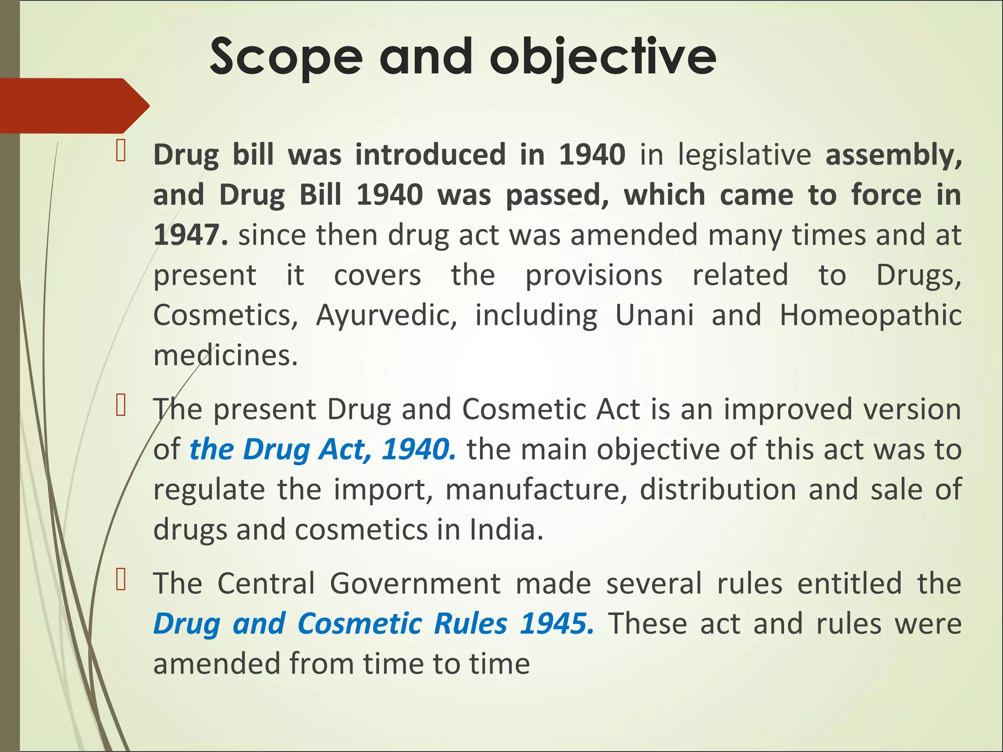 1 pharmaceutical legislation in india | PPT