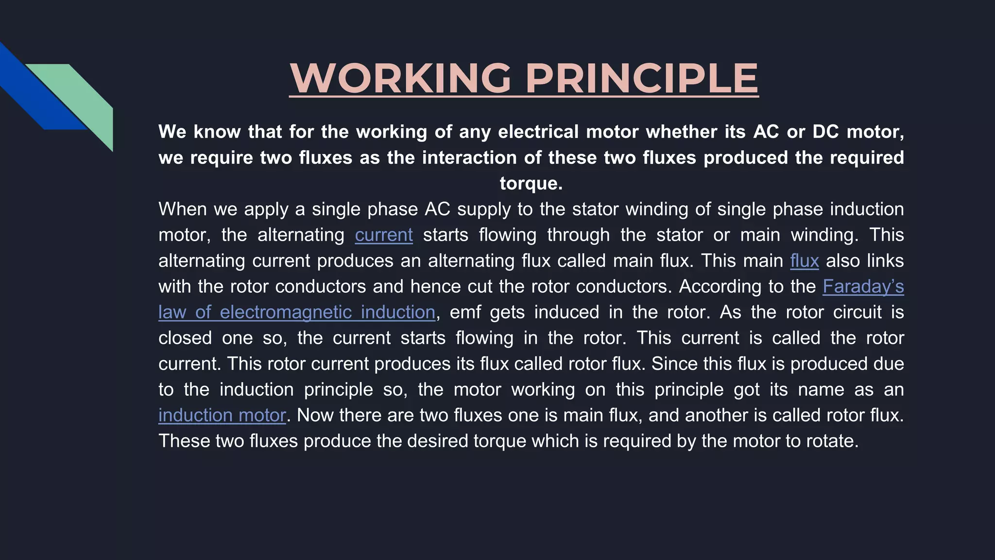 SINGLE PHASE INDUCTION MOTOR | PPTX