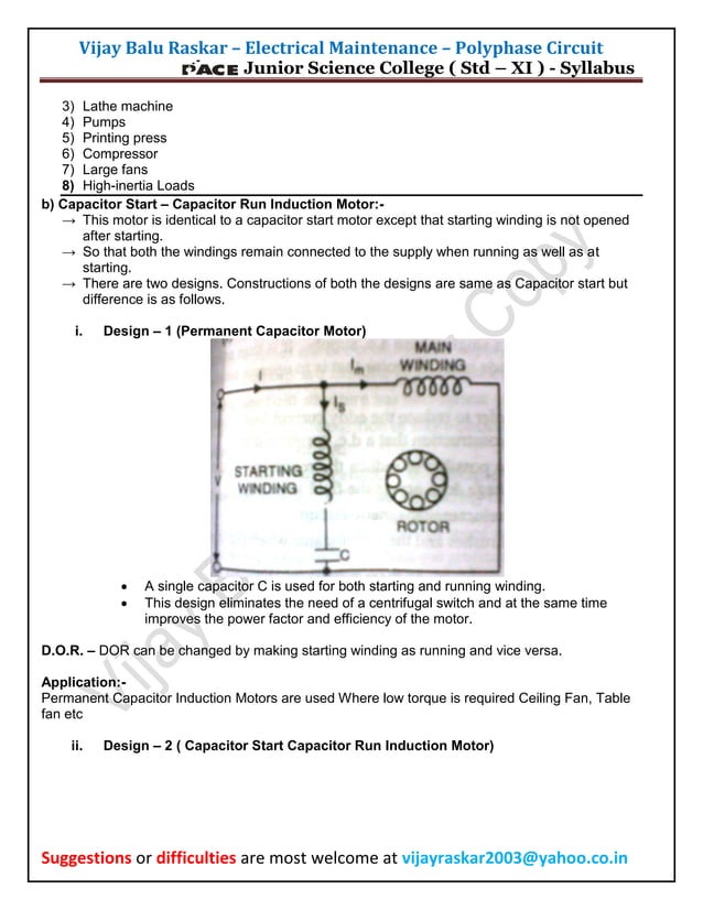 1phase induction motors | PDF