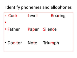 Phonology in English- Introduction | PPTX