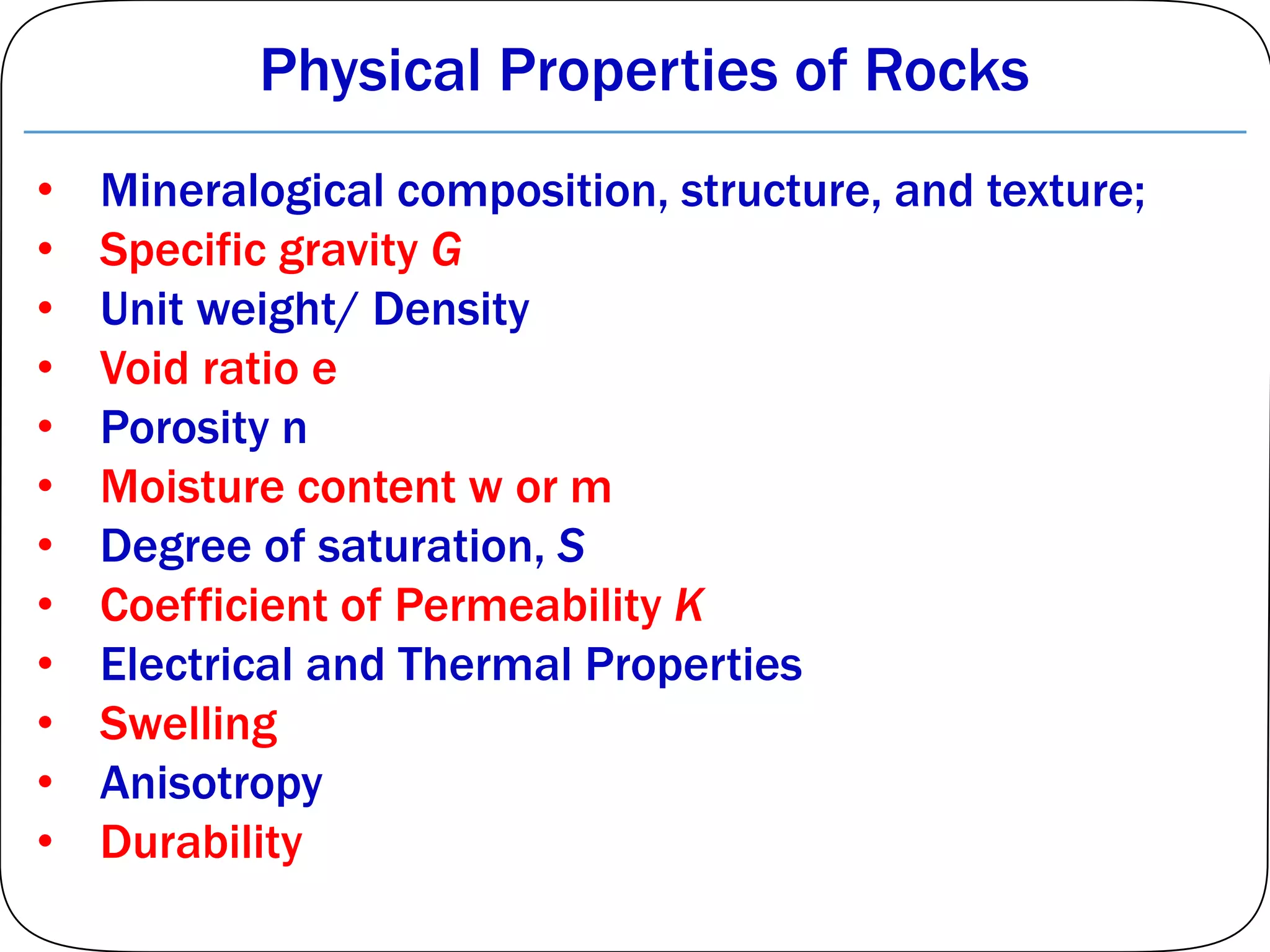 physical properties of rocks | PDF