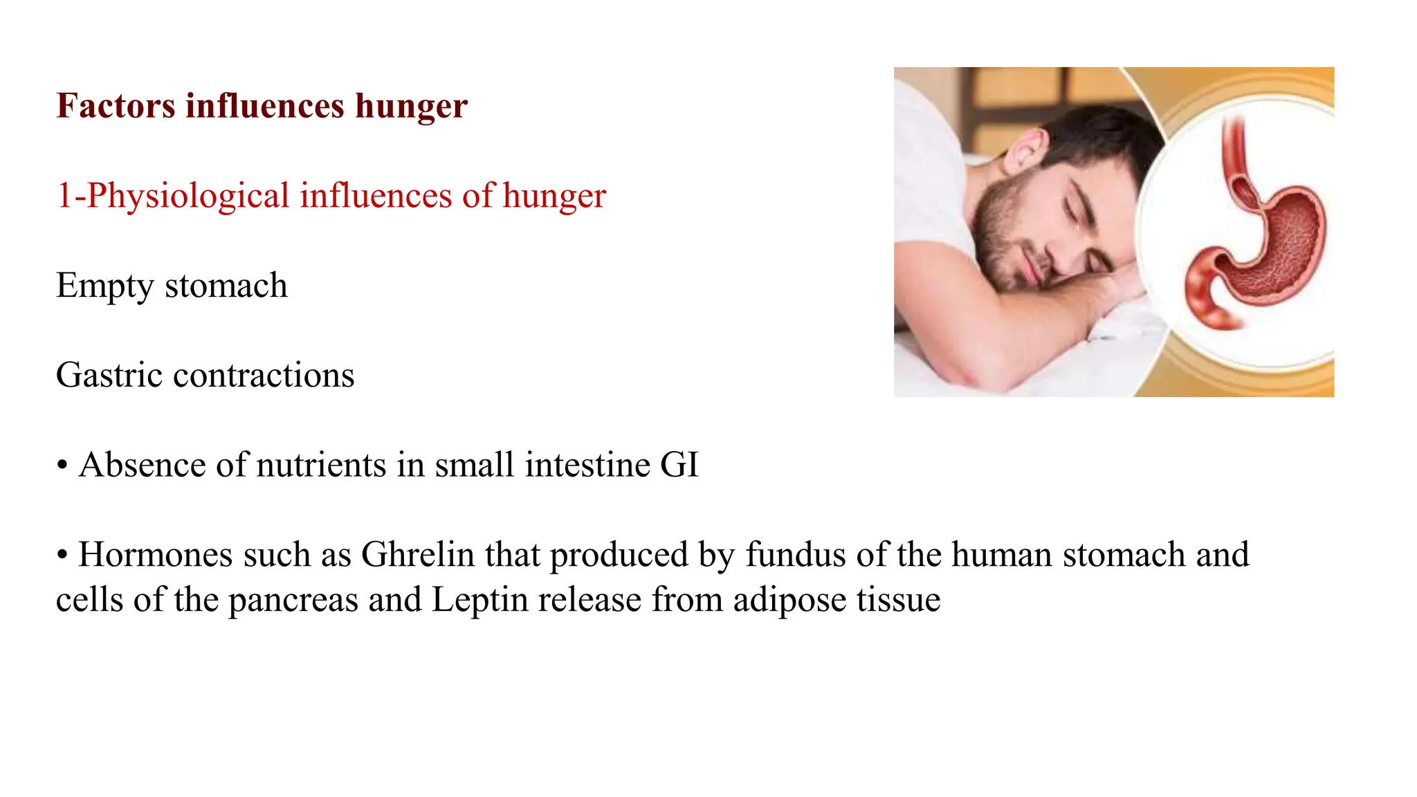 PHYSIOLOGICAL BASIS OF HUNGER- Obesity,Diet, Eating disorders,pptx | PPTX