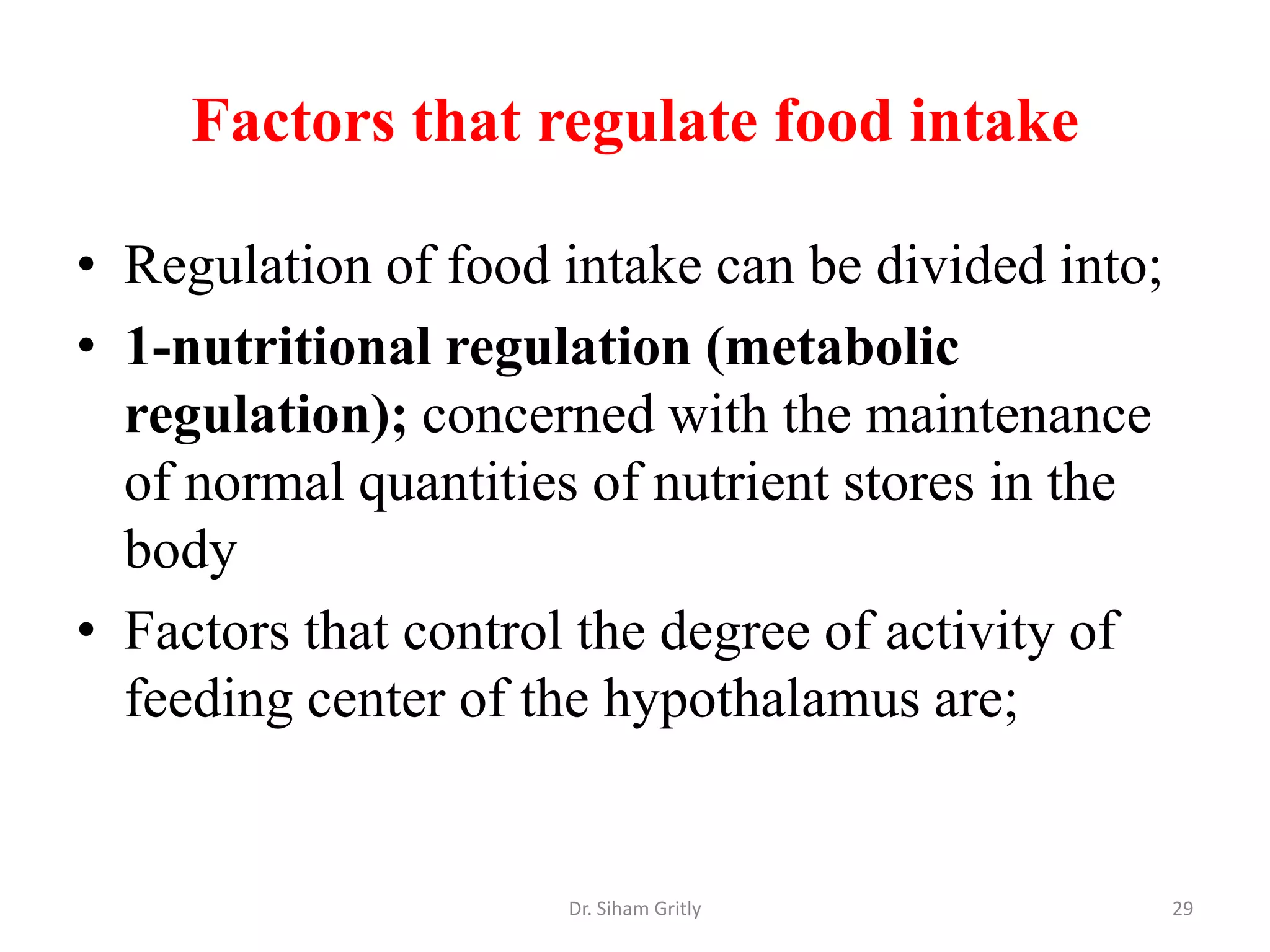 1 physiology of feedimg, appetite & hunger | PPTX